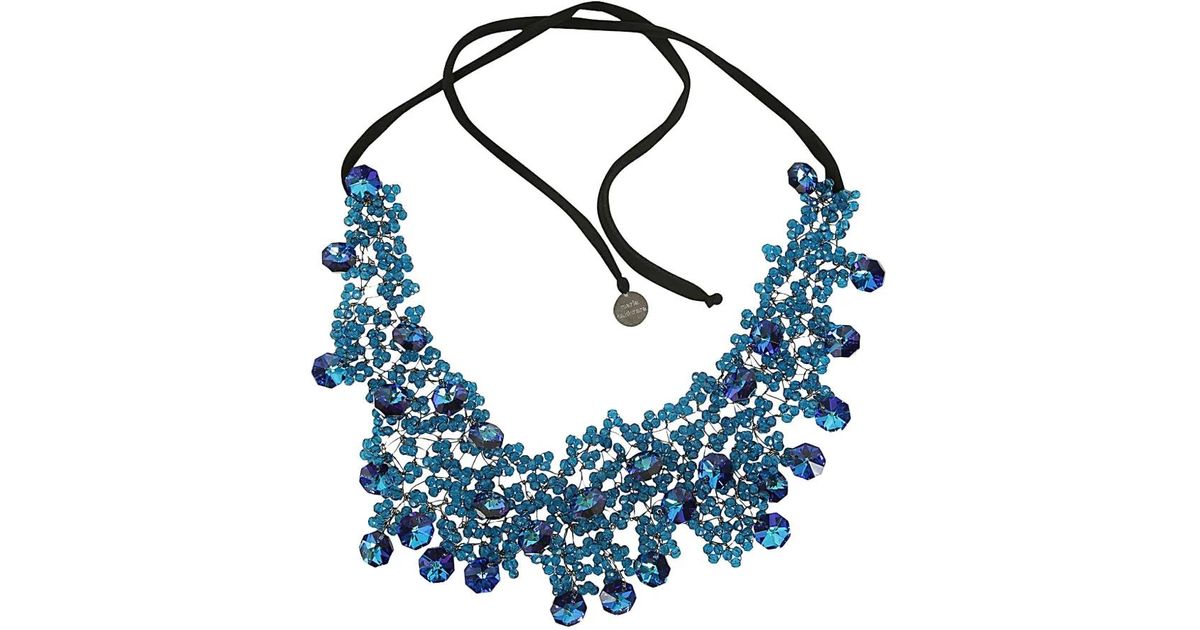 Maria Calderara Beaded Crystal Body Jewellery in Blue | Lyst UK