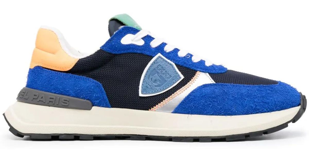 Philippe Model Antibes Leather Low-Top Sneakers in Blue for Men | Lyst