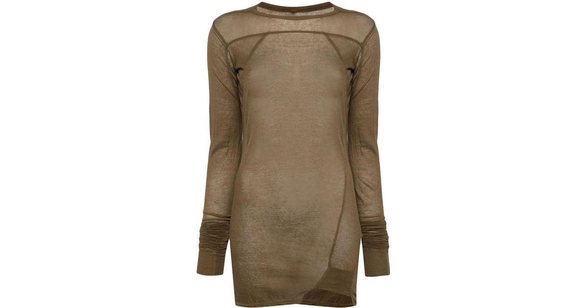 Rick Owens Transparent Tunic in Brown | Lyst