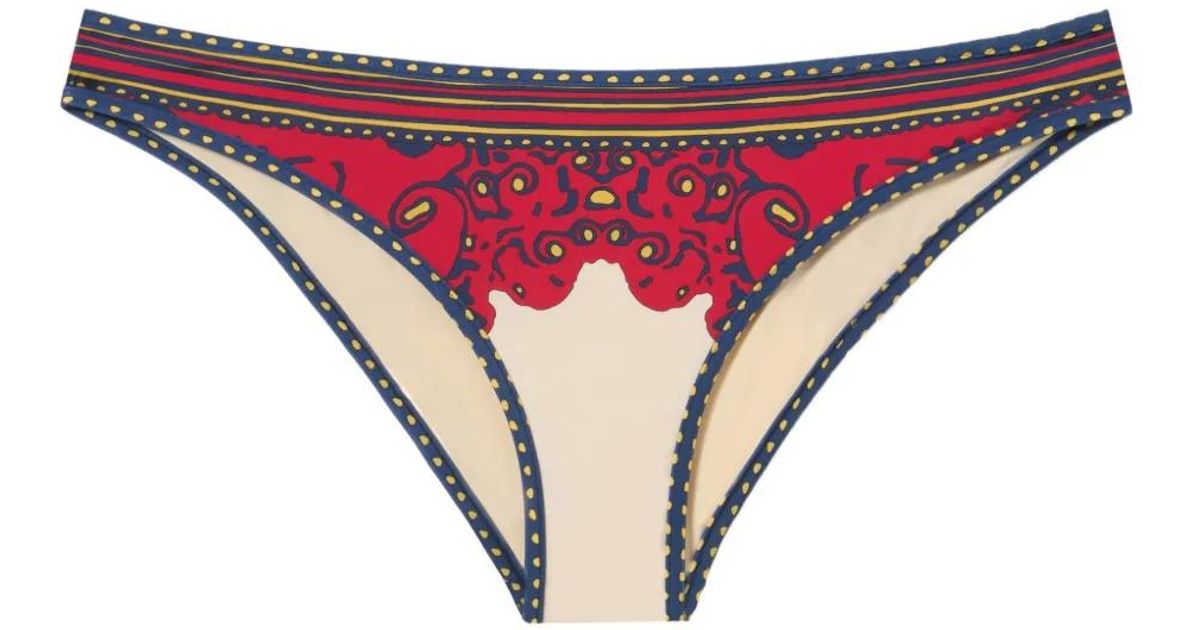 La DoubleJ Print Bikini Bottom in Red | Lyst UK