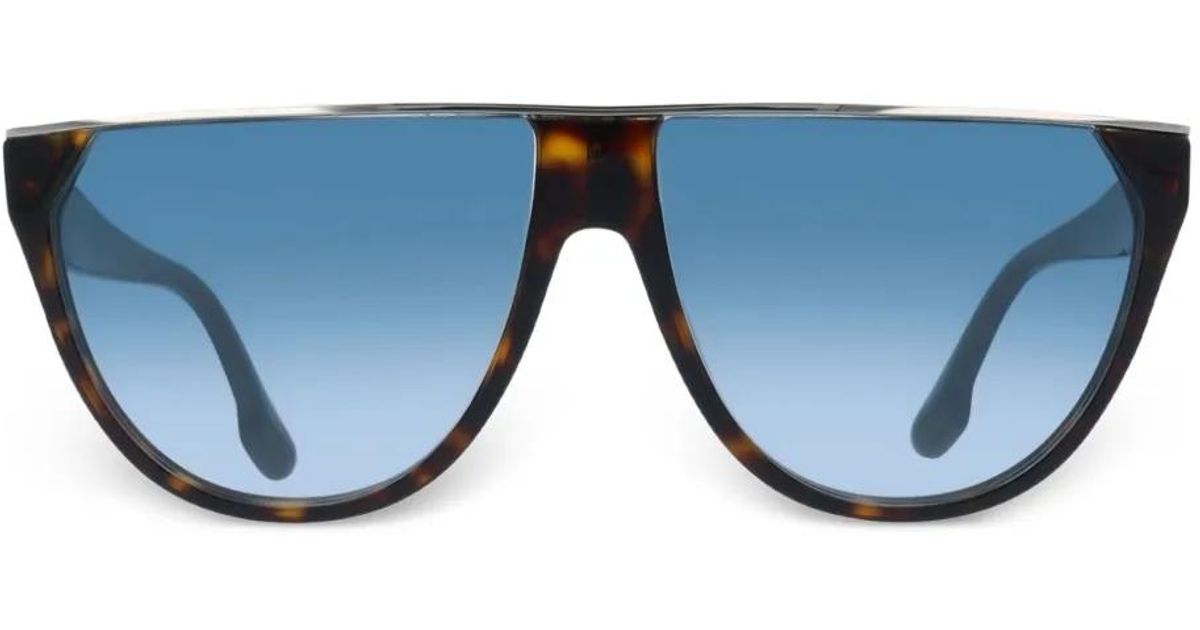 Victoria Beckham Tortoiseshell-Frame Shield Sunglasses in Blue | Lyst UK