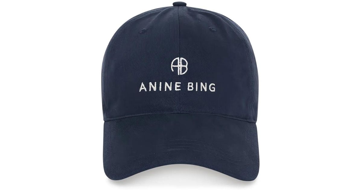 Anine Bing Jeremy Logo Cap in Blue | Lyst UK
