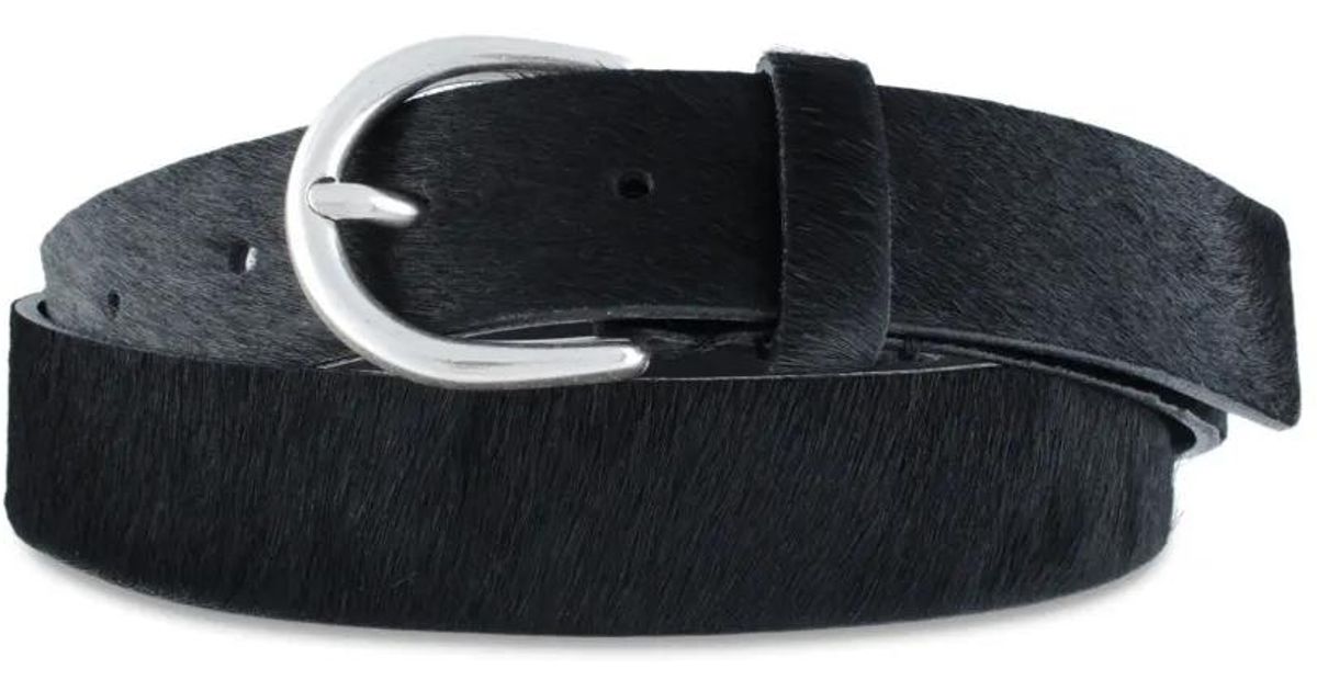 MOLEBO Pony Hair Belt in Black | Lyst