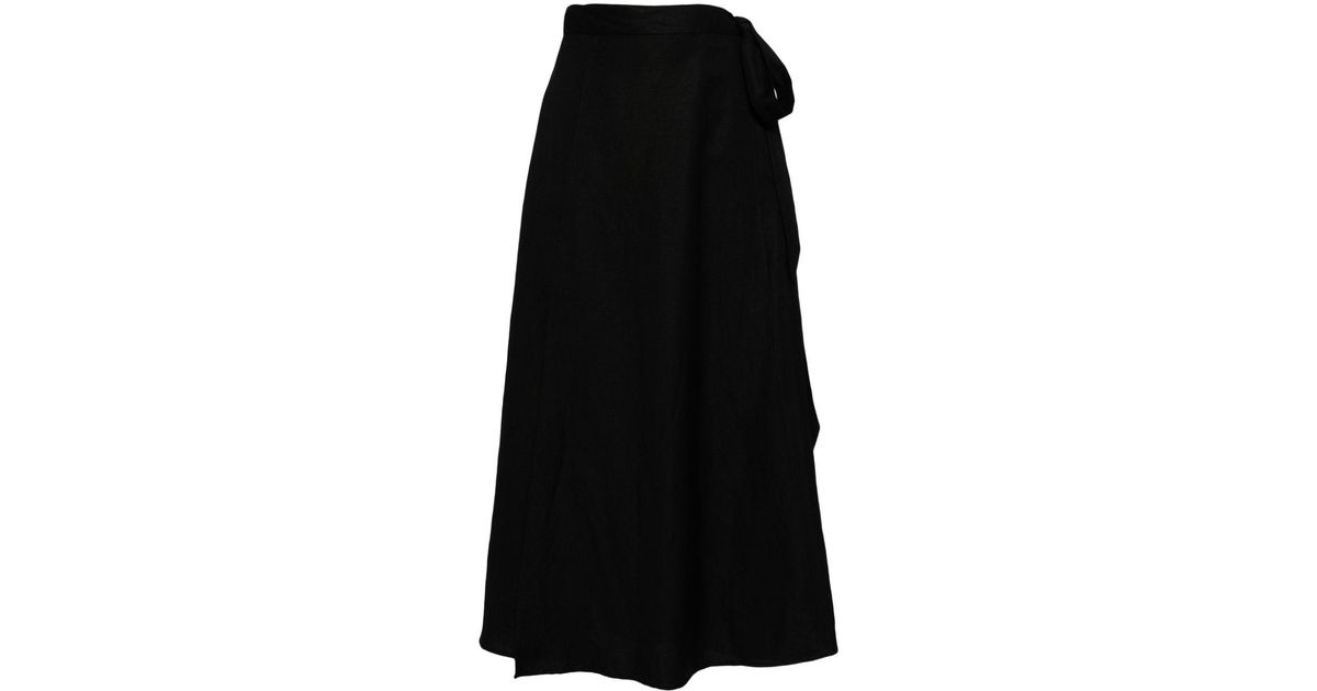 Voz Wrap Around Maxi Skirt in Black | Lyst