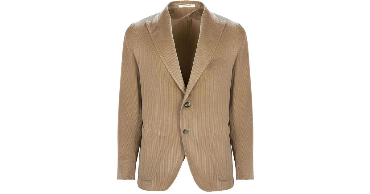 Tagliatore Blazer Nervuré À Revers Pointus in Natural for Men | Lyst UK