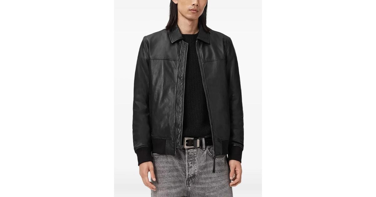 AllSaints Rashford Leather Jacket in Black for Men | Lyst
