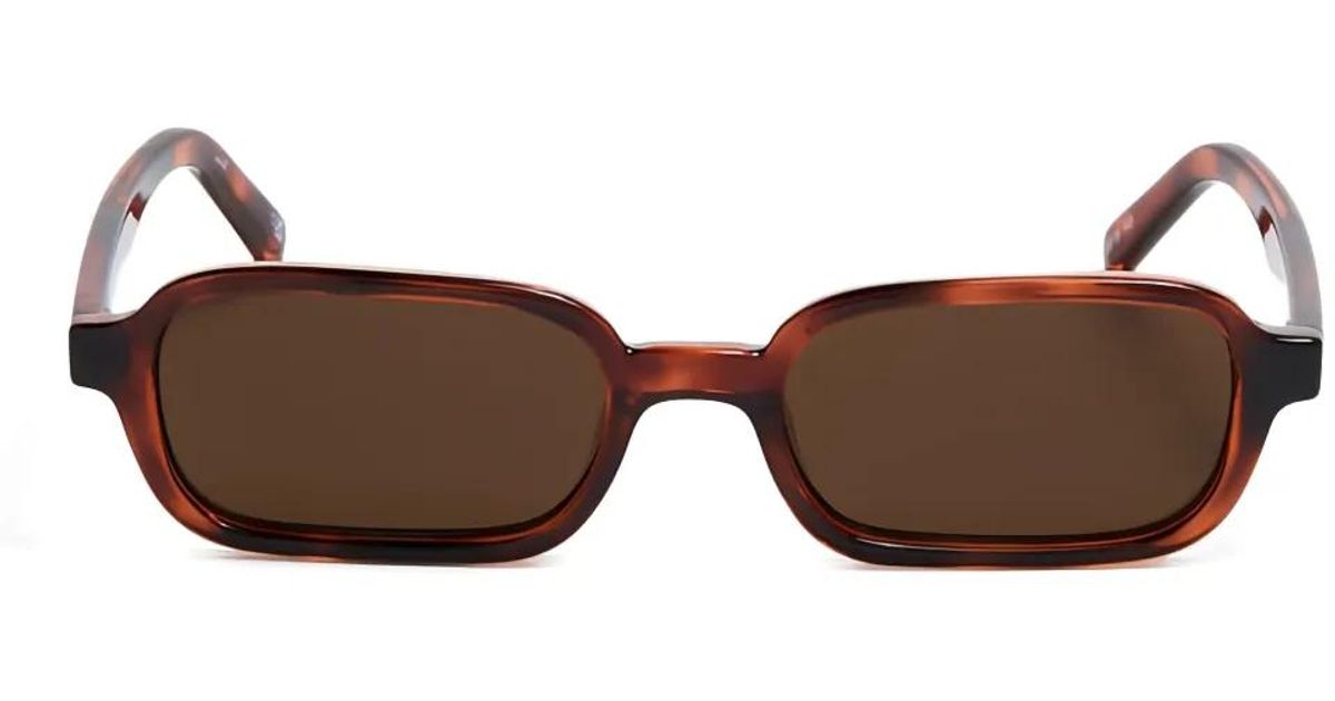 Le Specs Pilferer Rectangle-Frame Sunglasses in Brown | Lyst UK