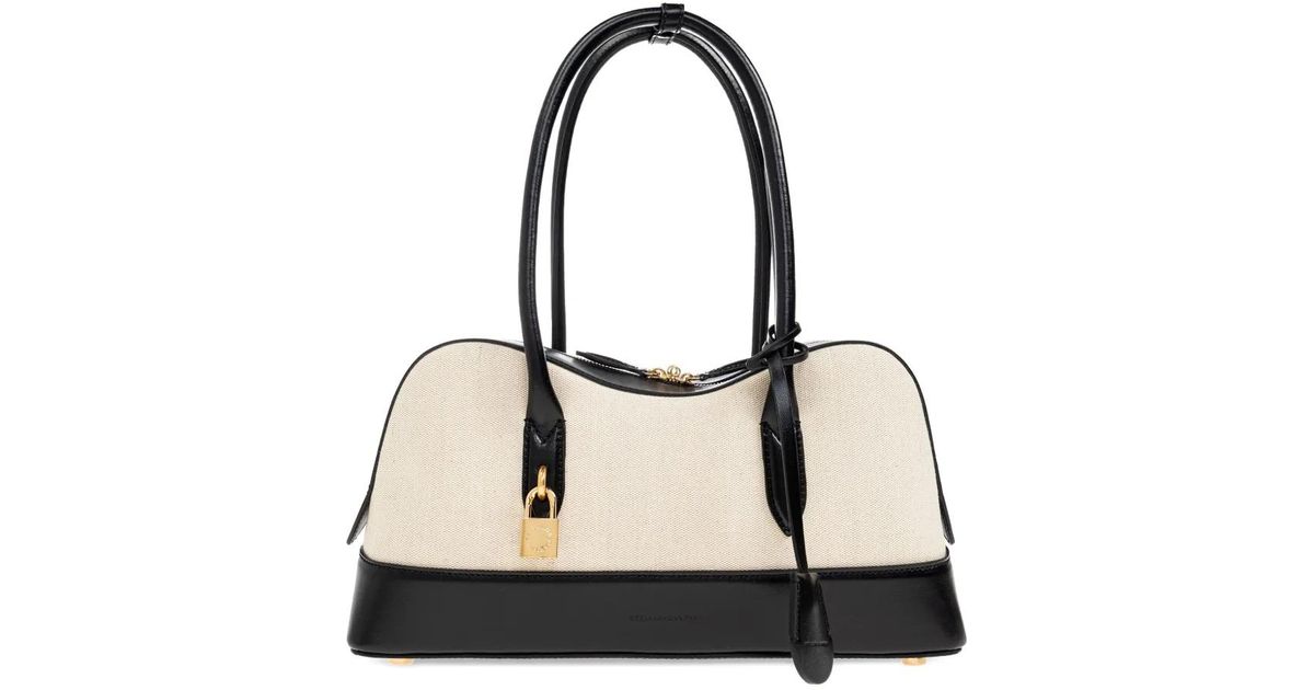 Stella McCartney Ryder Padlock Curved Tote Bag in Natural | Lyst
