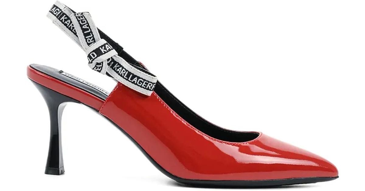 KARL LAGERFELD Sienna Slingback Pumps in Red | Lyst