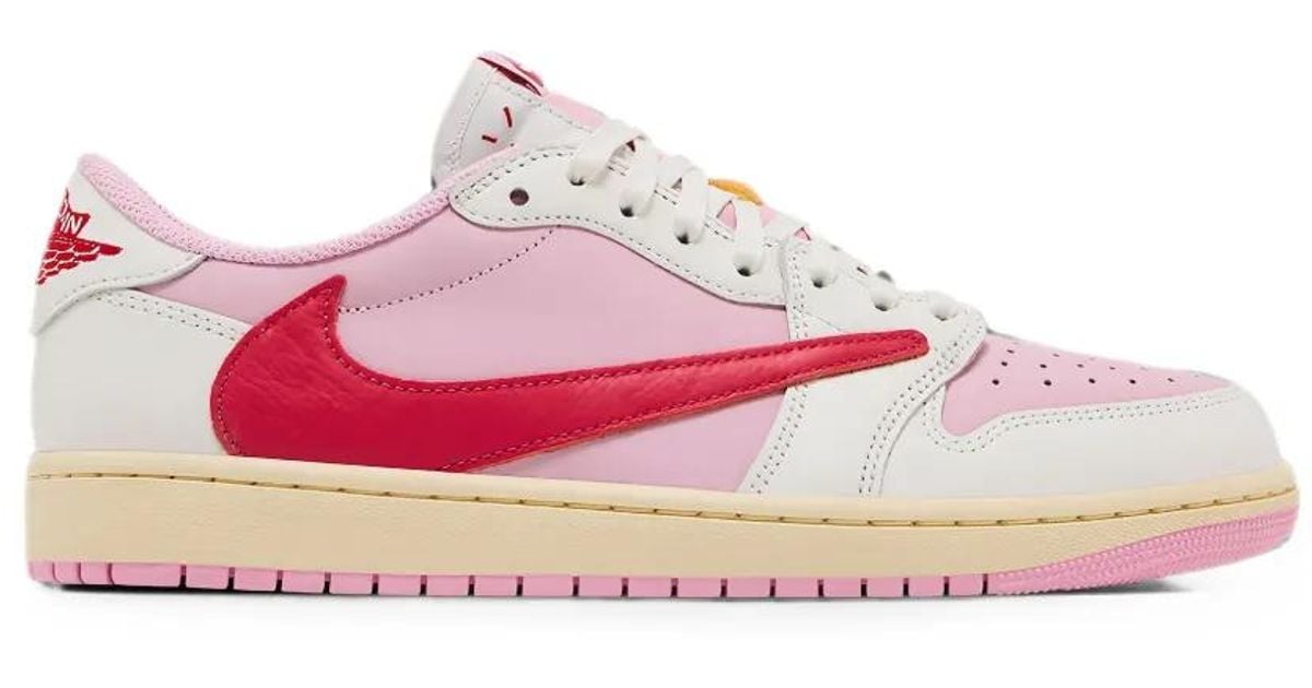 Nike X Travis Scott Air 1 Low Og Lace-Up Sneakers in Pink for Men | Lyst UK