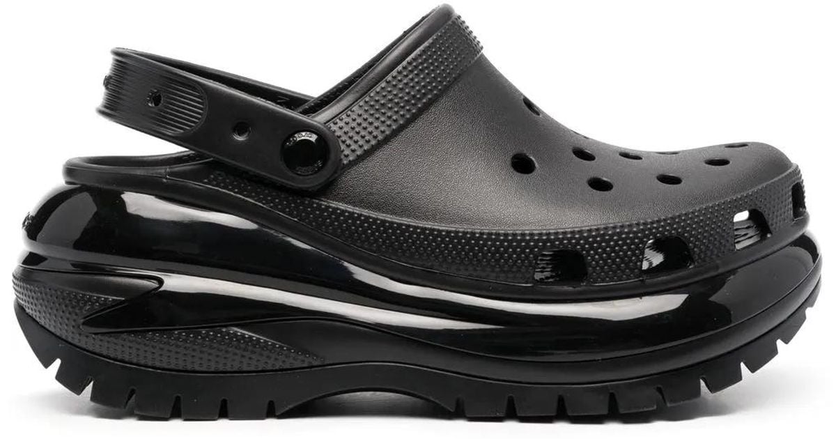 Crocs™ Perforated Platform Clogs in Black | Lyst