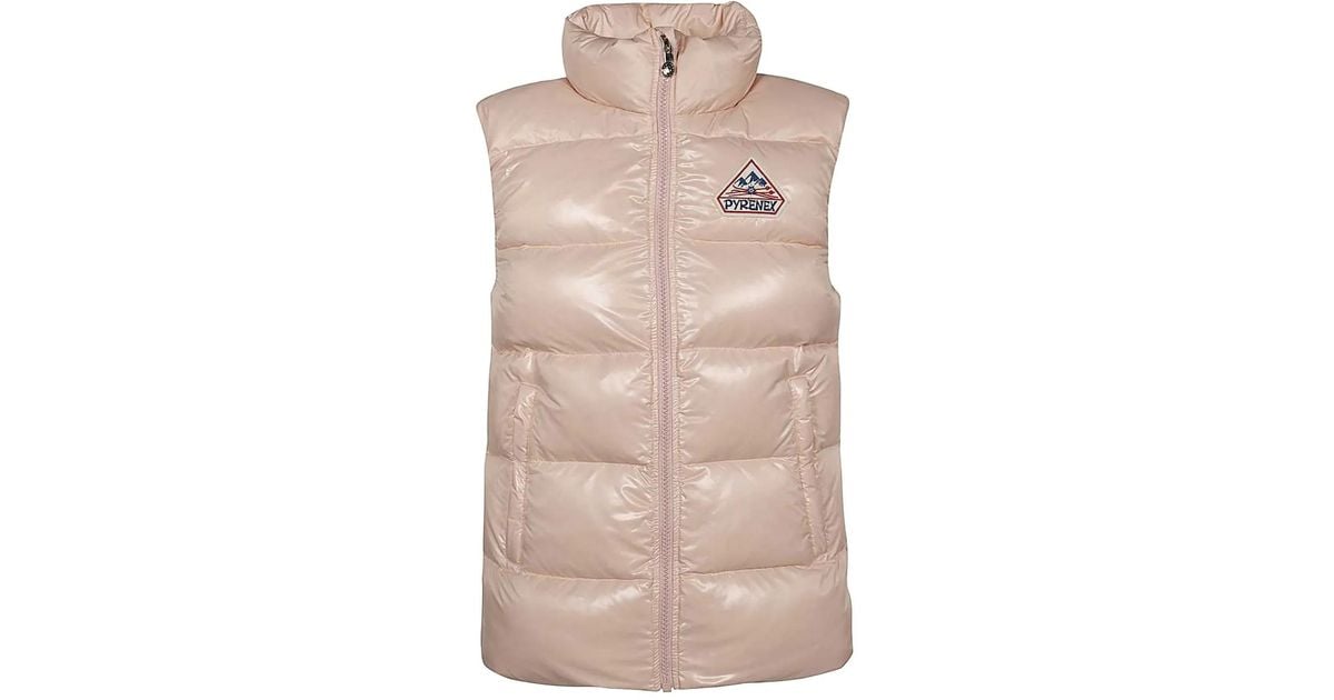 Pyrenex Quilted Logo Gilet in Natural | Lyst UK