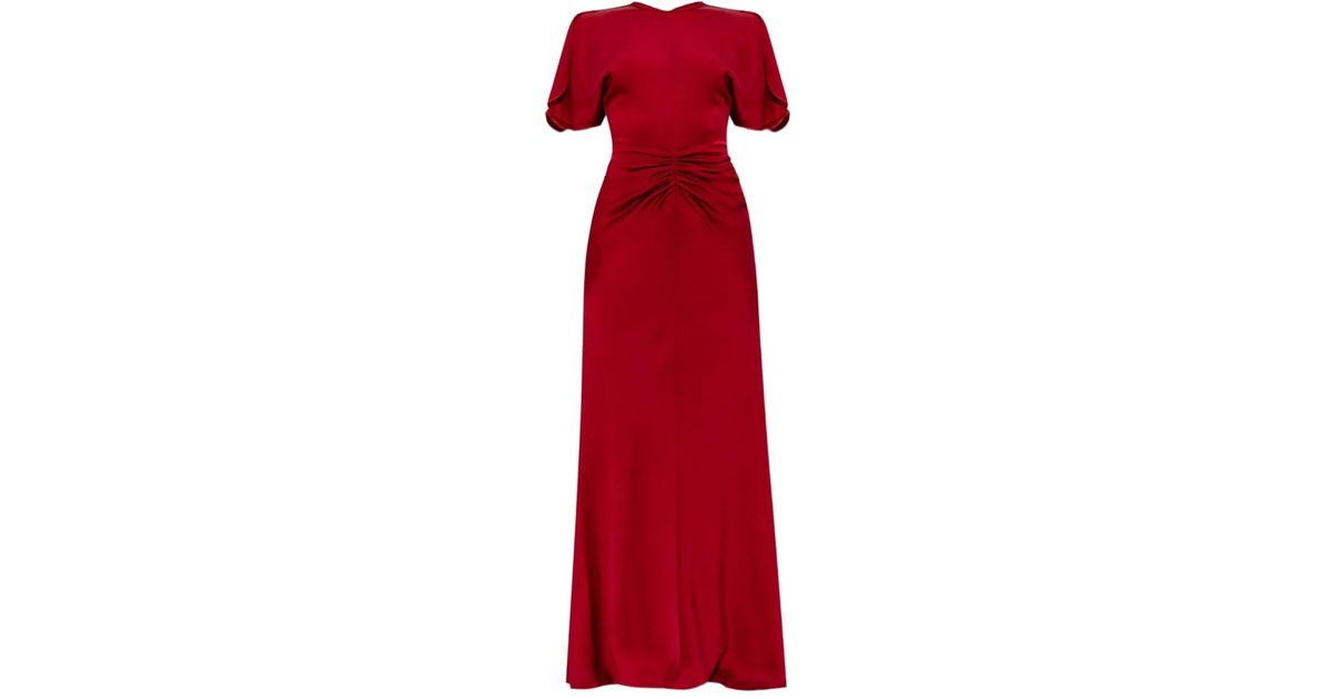 Victoria Beckham Isabella Long Dress in Red | Lyst UK