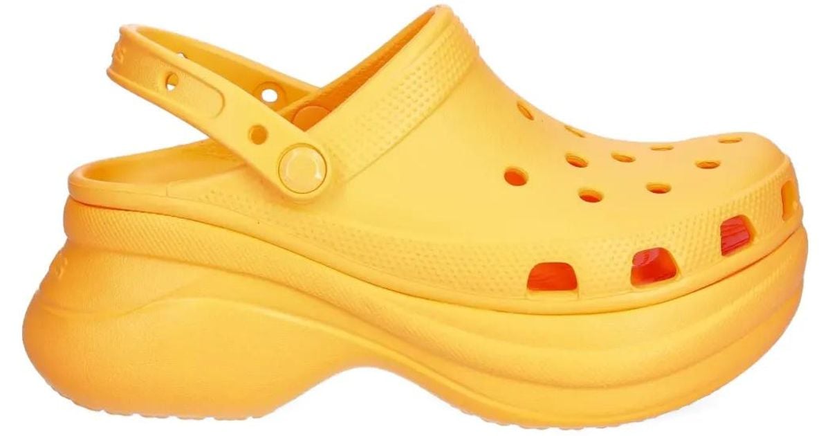 Crocs™ Perforated Platform Slides in Yellow | Lyst