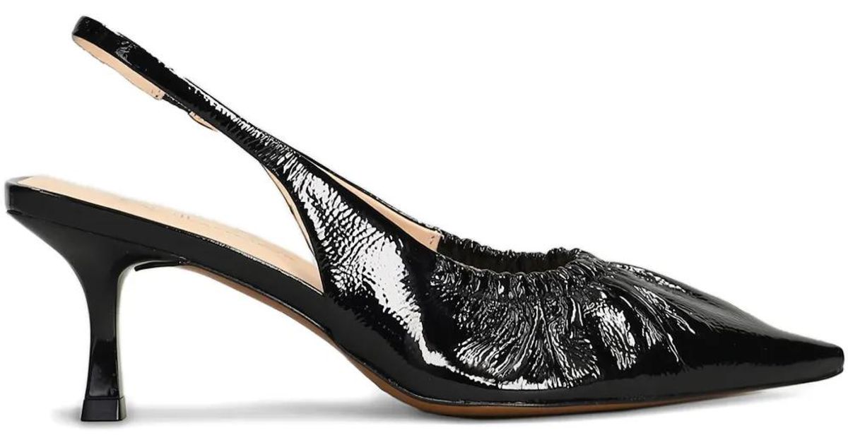 Guilhermina Ruched Slingback Pumps in Black | Lyst