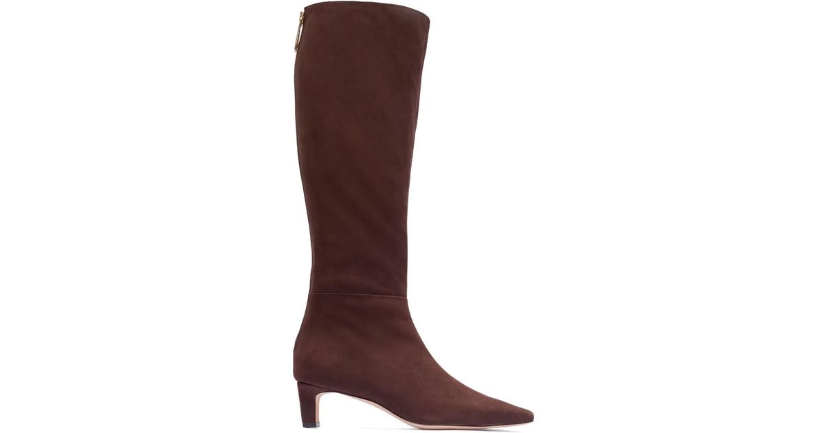 Bernardo 50Mm Zip-Detail Suede Boots in Brown | Lyst