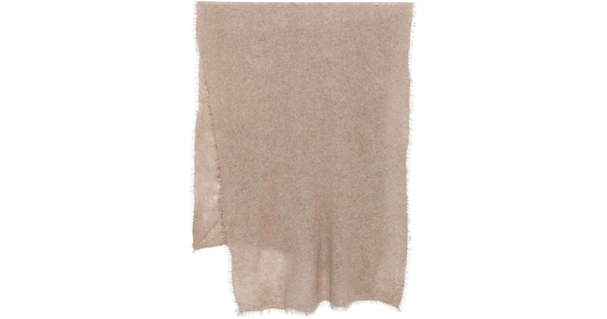 Mouleta Frayed-Edge Scarf in Brown | Lyst UK