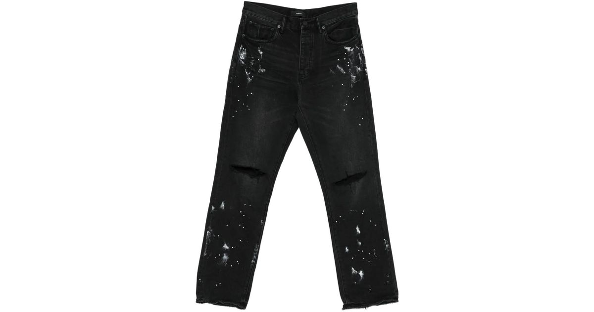 Purple Brand Ripped Paint Jeans in Black for Men | Lyst UK
