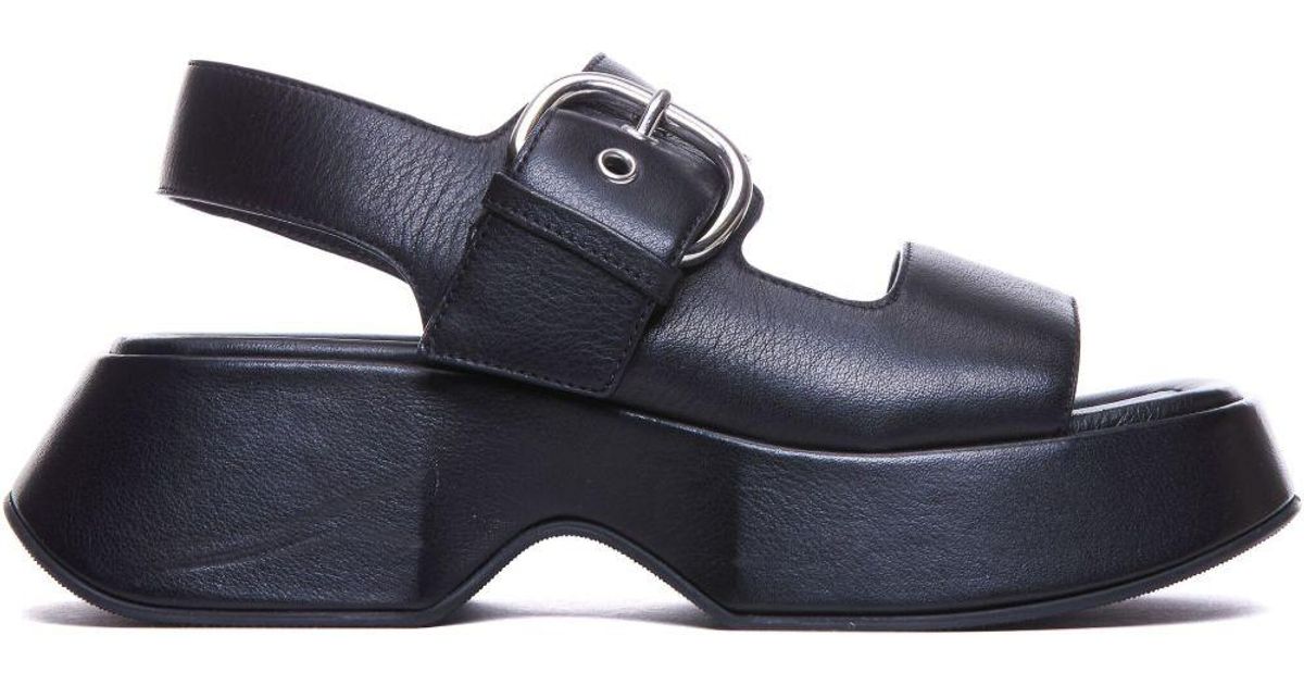 Vic Matié 40Mm Leather Sandals in Blue | Lyst