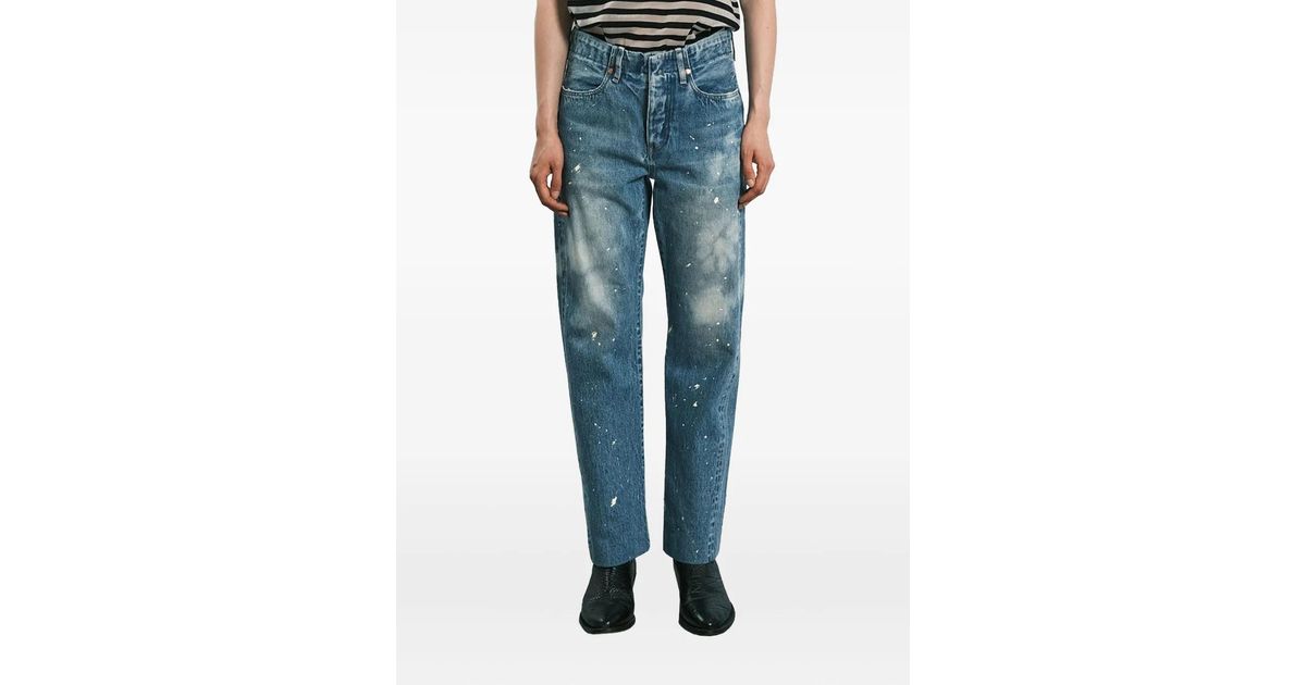 Tanaka Paint-Splatter Five-Pocket Jeans in Blue | Lyst UK