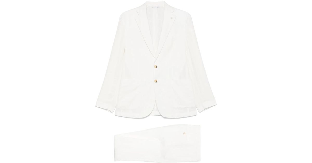Manuel Ritz Linen Suit in White for Men | Lyst