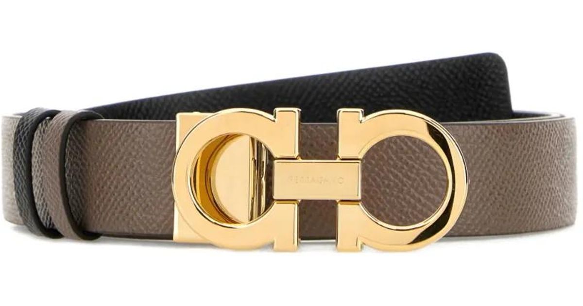 Ferragamo Mud Reversible Belt in White | Lyst UK