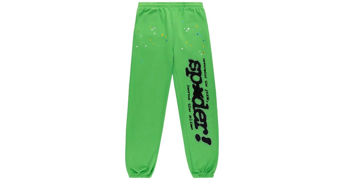 Sp5der Punk V2 Rhinestone Track Pants in Green for Men | Lyst