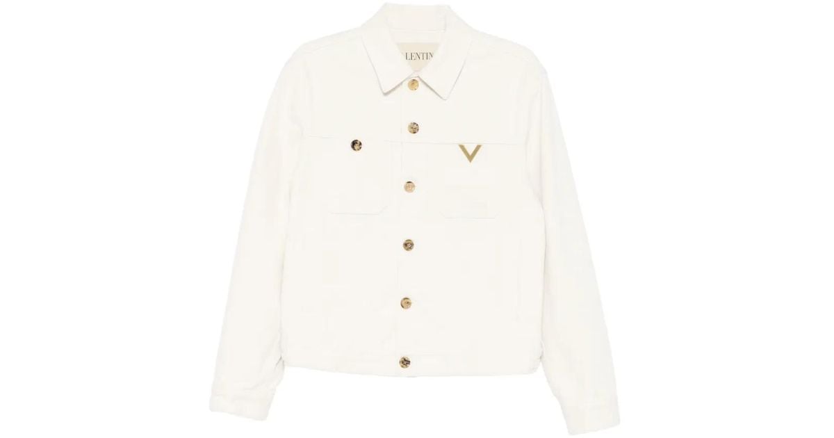 Valentino Garavani Buttoned Jacket in White for Men | Lyst UK