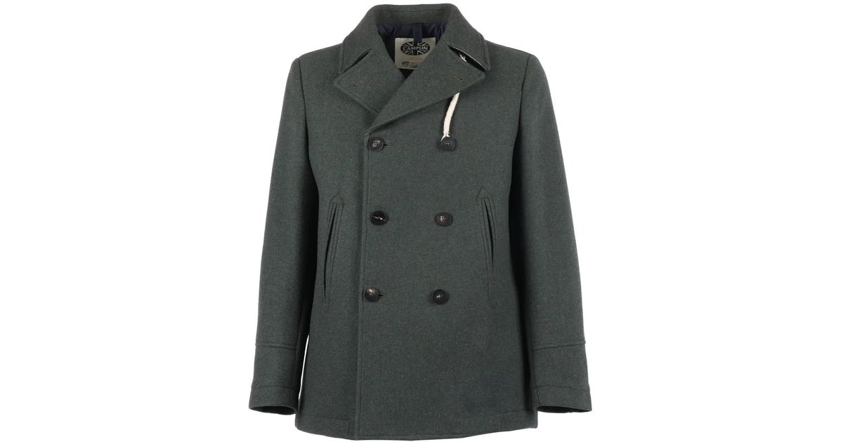 Camplin Double-Breasted Wool Coat in Black for Men | Lyst UK