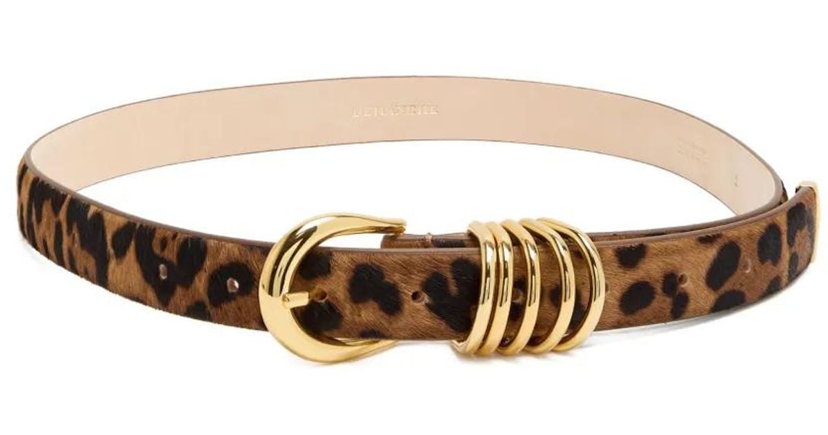 DEHANCHE Leopard-Print Calf-Hair Belt in White | Lyst