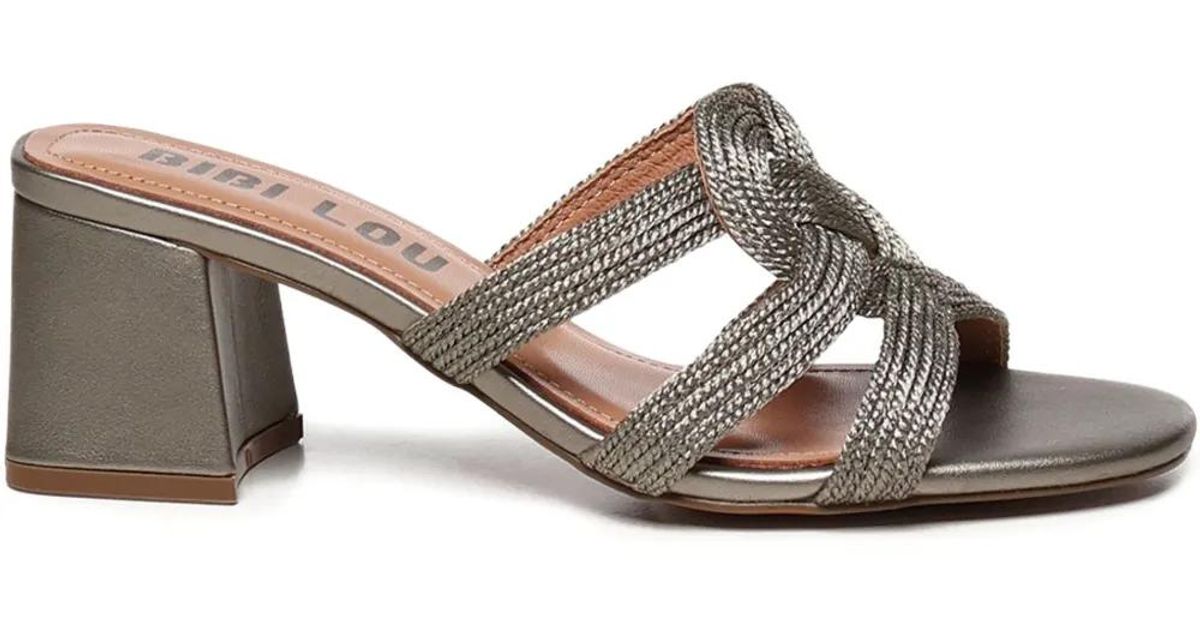 Bibi Lou 60Mm Braided-Strap Block-Heel Sandals in Brown | Lyst