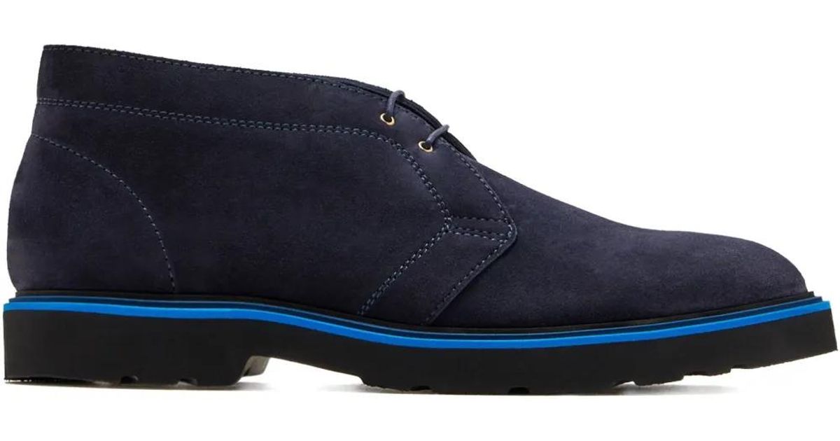Paul Smith Karr Suede Leather Boots in Blue for Men | Lyst