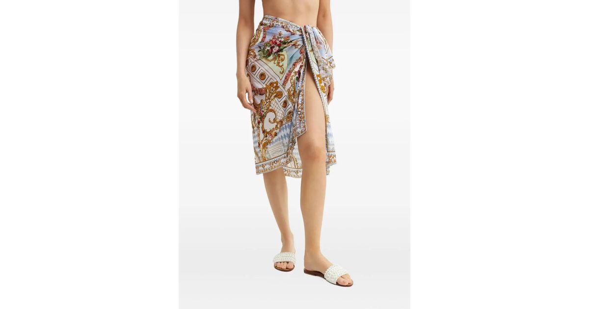CAMILLA Ornamental-Print Pareo in Natural | Lyst UK