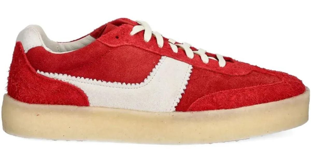 Clarks Tor 80 Suede Sneakers in Red for Men | Lyst