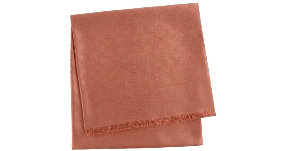 Gucci Gg Frayed Scarf in Orange | Lyst UK