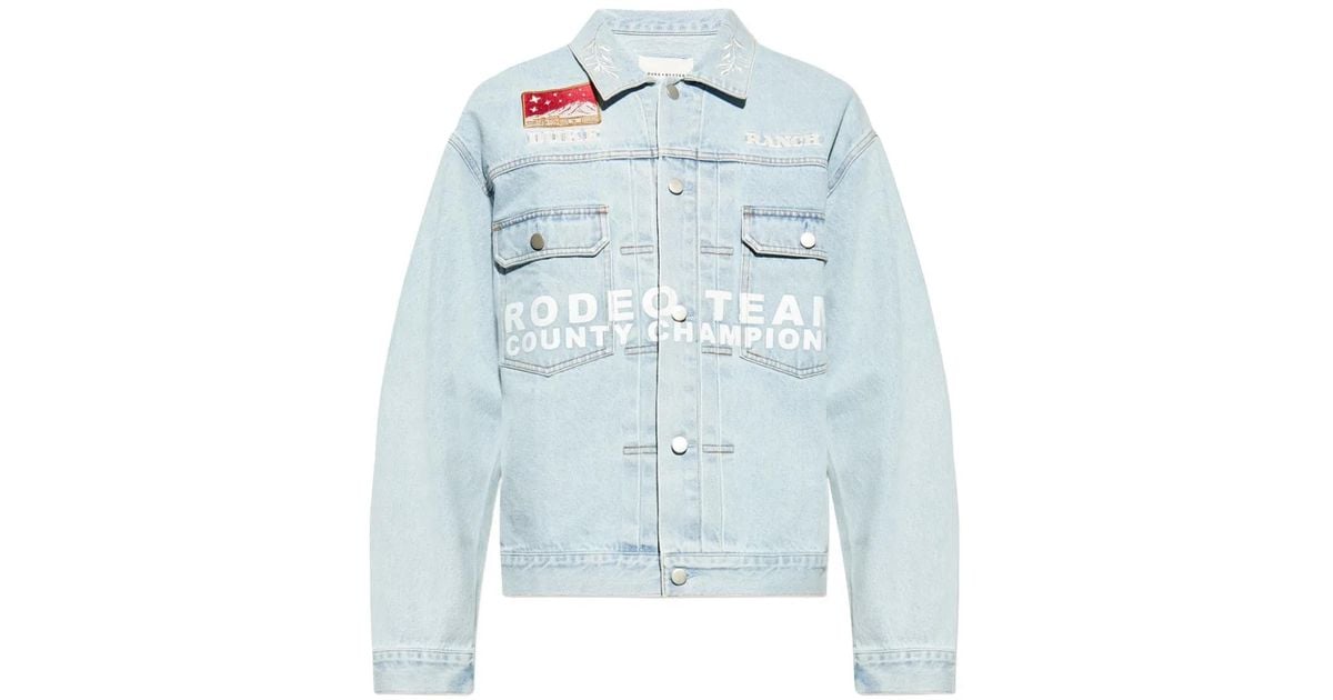 Duke & Dexter Duke Ranch Wreath Embellished Jacket in Blue for Men | Lyst