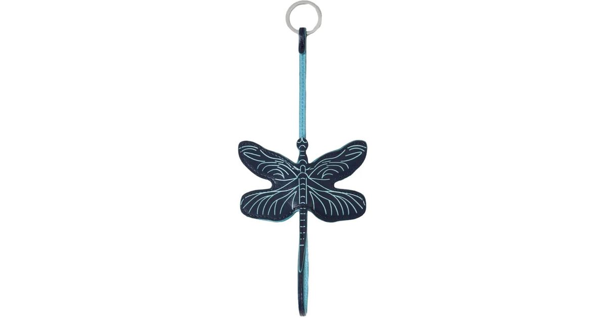 Mulberry Dragonfly Leather Keyring in Blue | Lyst