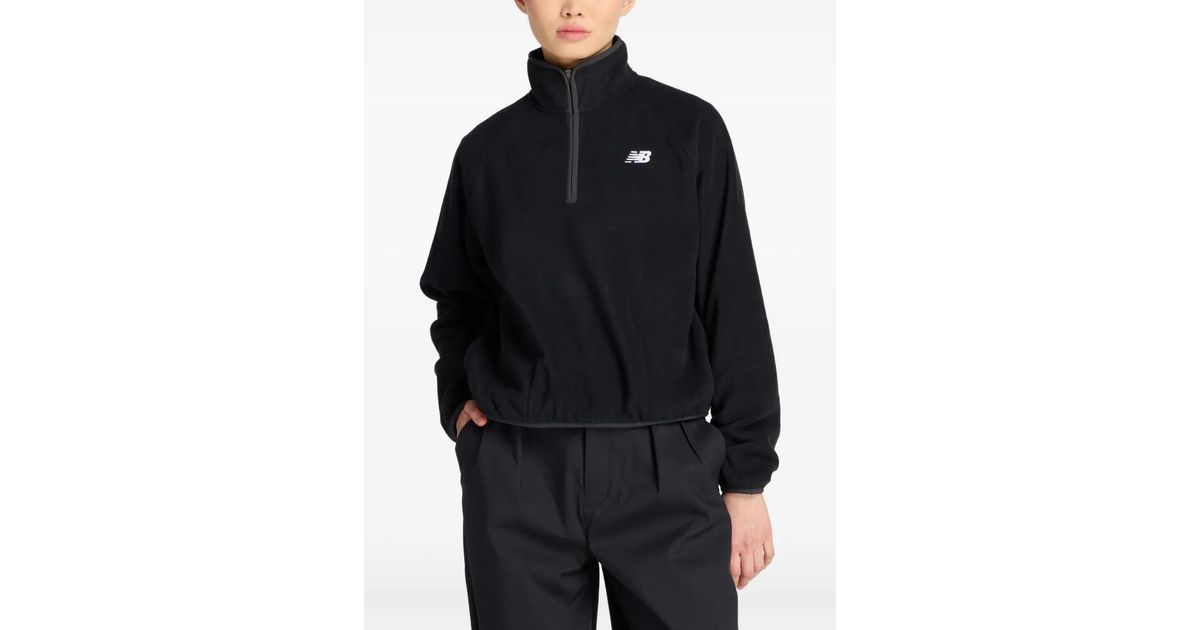 New Balance Half-Zip Fleece Sweatshirt in Blue | Lyst UK
