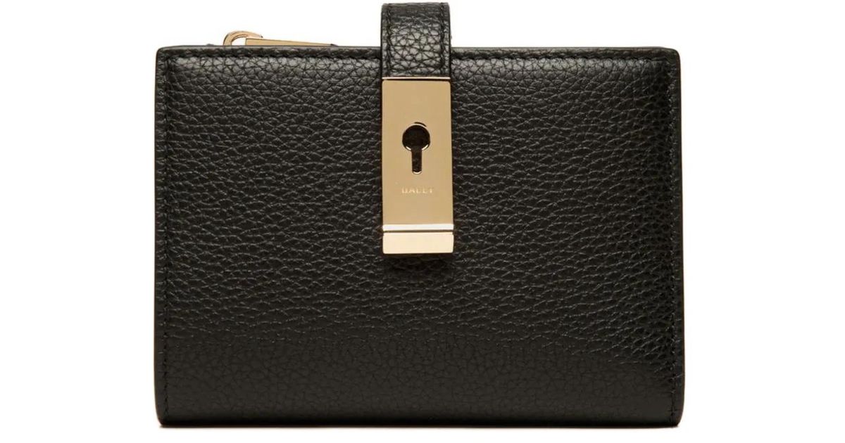 Bally Lock Me Leather Wallet in Black | Lyst UK
