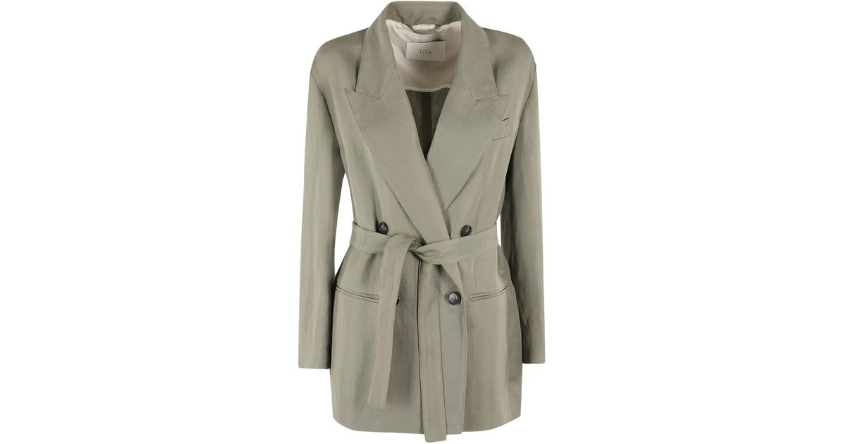 Tela Belted Jacket in Gray | Lyst