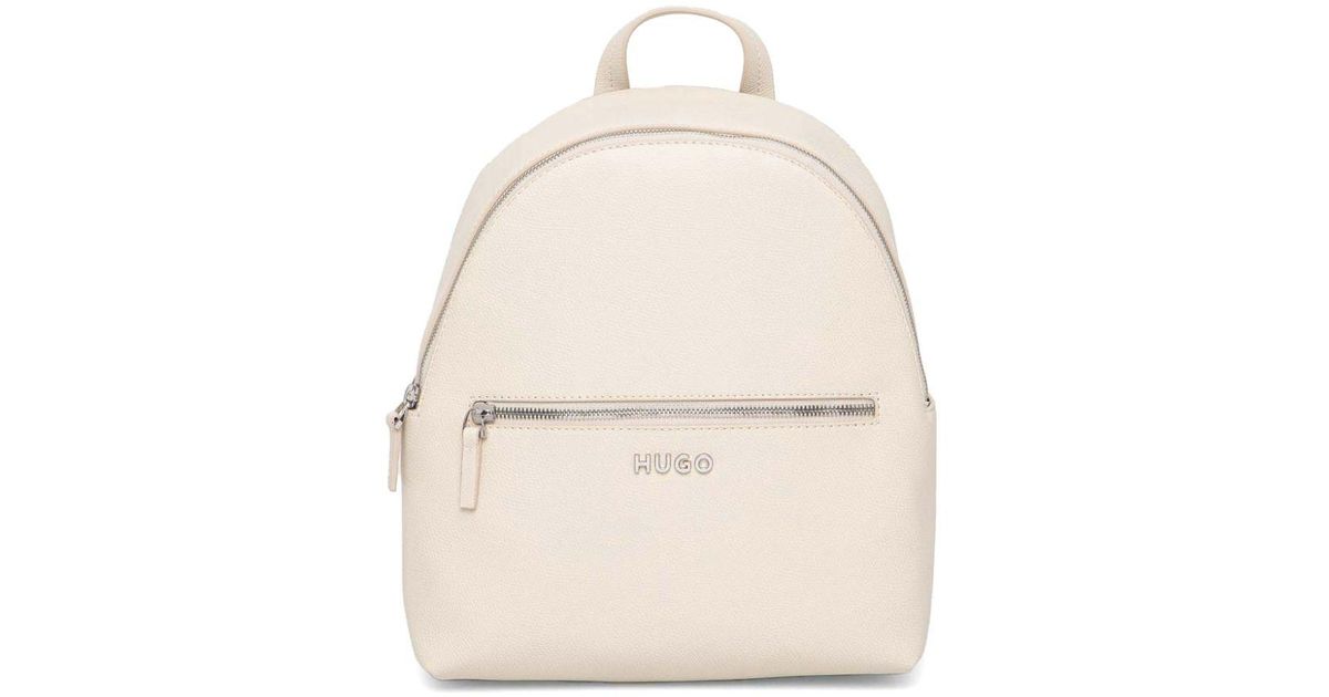 HUGO Logo-Lettering Backpack in White | Lyst