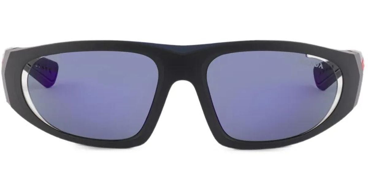 Prada Linea Rossa Rectangle-frame Sunglasses in Blue for Men | Lyst UK