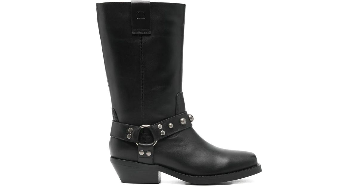 Bibi Lou 45Mm Ananda Studded Harness Boots in Black | Lyst