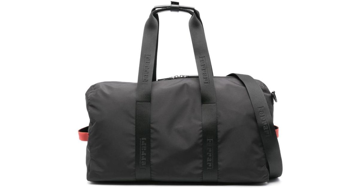 Ferrari Rubberised-logo Travel Bag in Black | Lyst