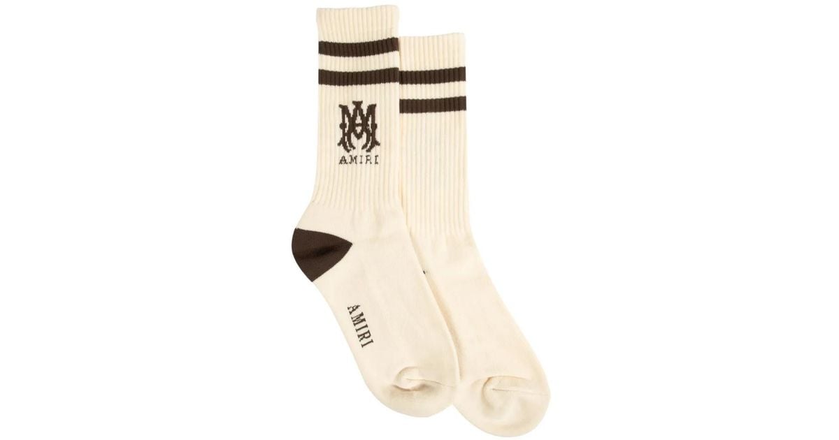Amiri Logo-Embellishment Socks in Natural for Men | Lyst UK