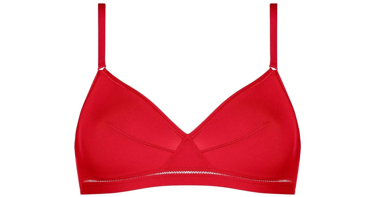 Eres Lydia Soyeuse Triangle Bra in Red | Lyst