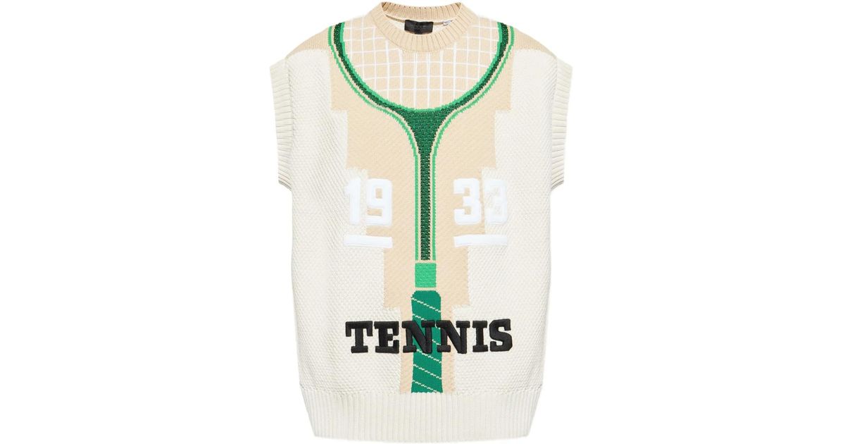 Lacoste Graphic Runway Vest in Green for Men | Lyst