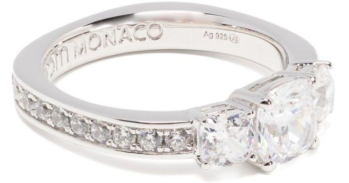 Apm Monaco Pavé Band Ring in White | Lyst