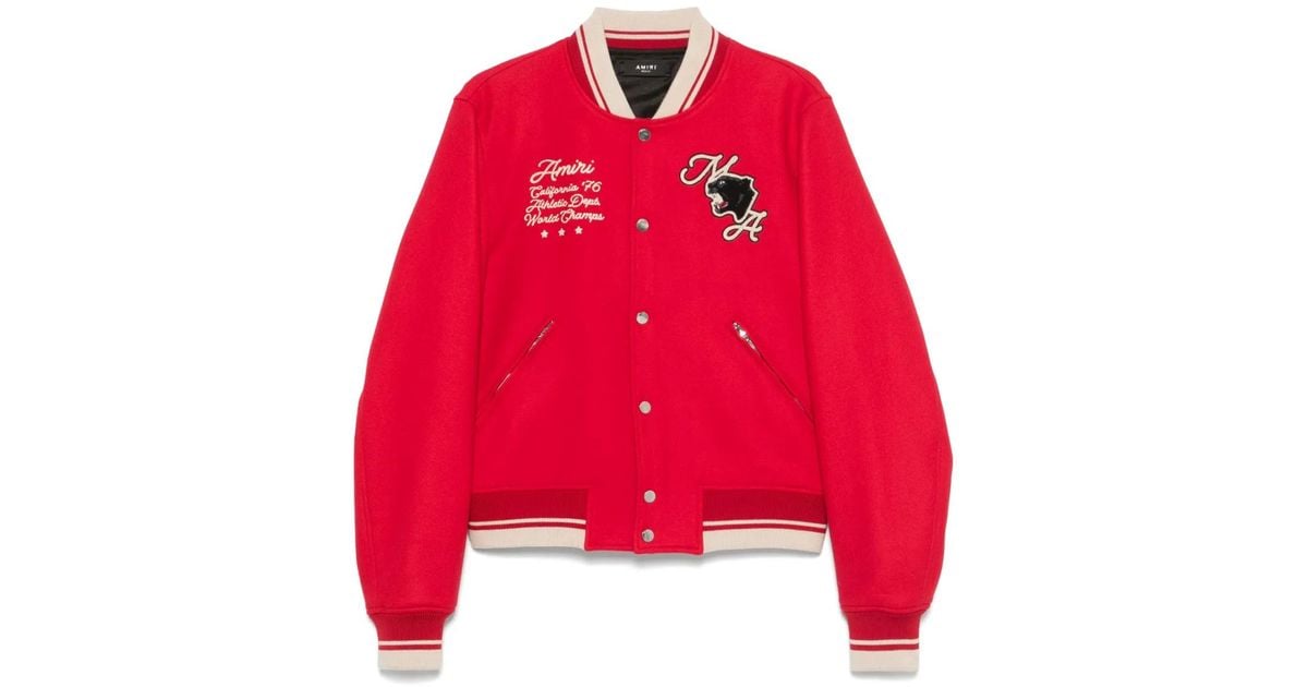 Amiri Panther Bomber Jacket in Red for Men | Lyst