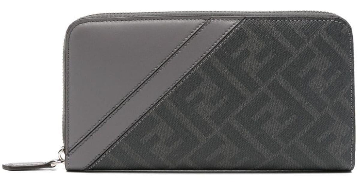 Fendi Ff-Print Wallet in Grey for Men | Lyst UK